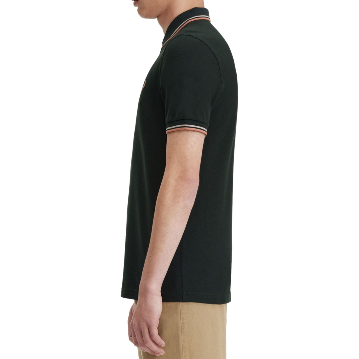 Fred Perry - Polo Twin Tipped - Night Green/ Warm Grey/ Light Rust